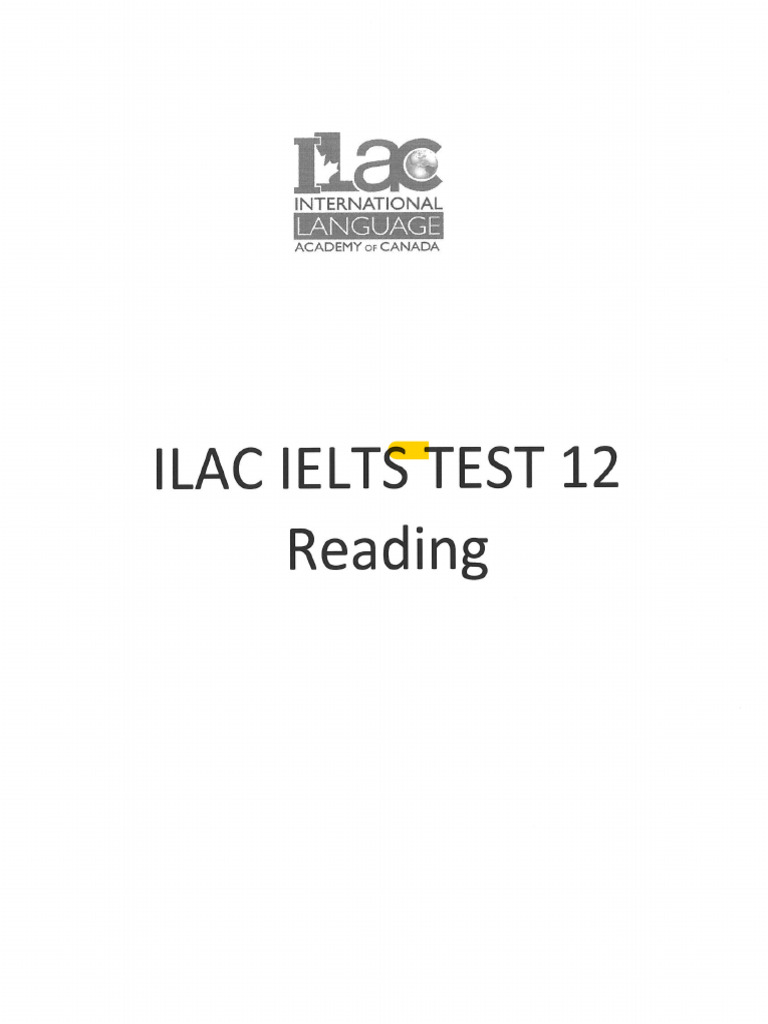 ILAC IELTS Test 12 - Reading - Section 1 | PDF
