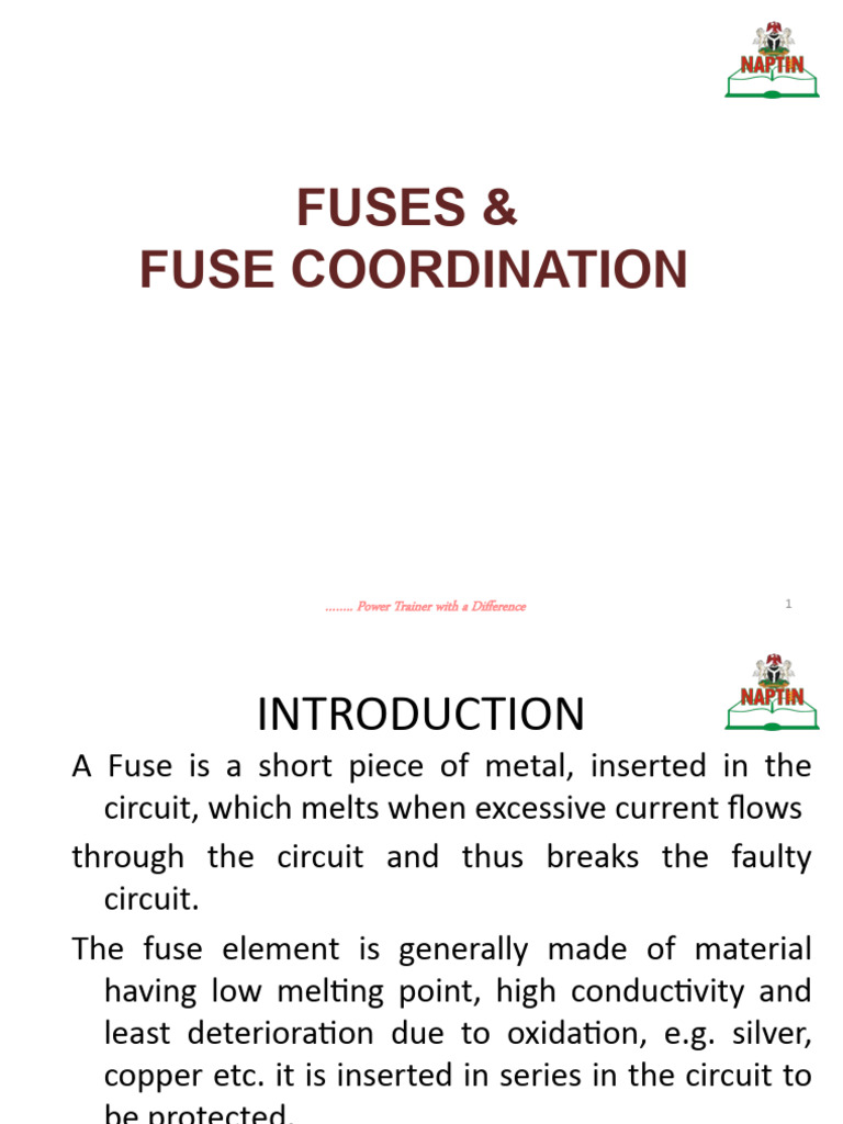 Lecture 13 Fuse Coordianation Slide | PDF | Fuse (Electrical) | Relay