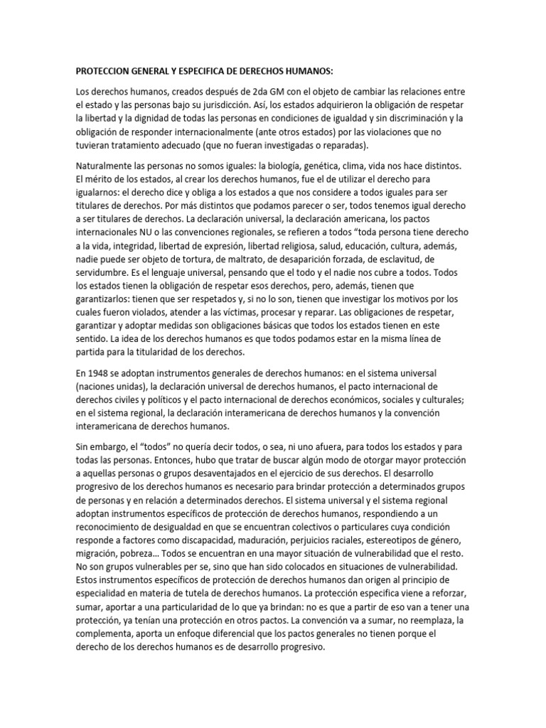 Resumen de Parcial de Derechos Humanos | PDF | Convenio europeo de derechos humanos | Derechos ...