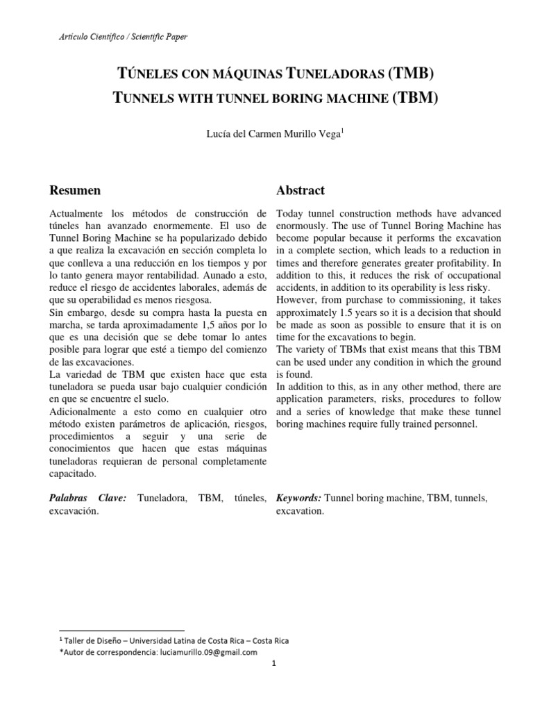 Proyecto Individual - Túneles TBM | PDF