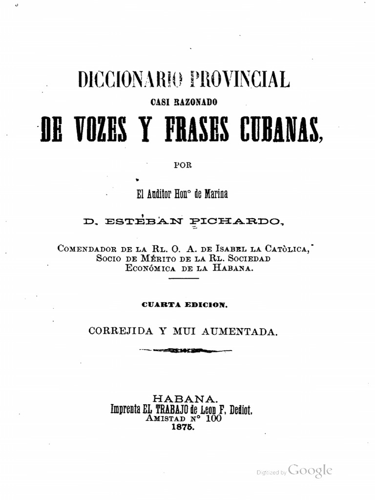 Diccionario - Voces y Frases Isla Cuba | PDF
