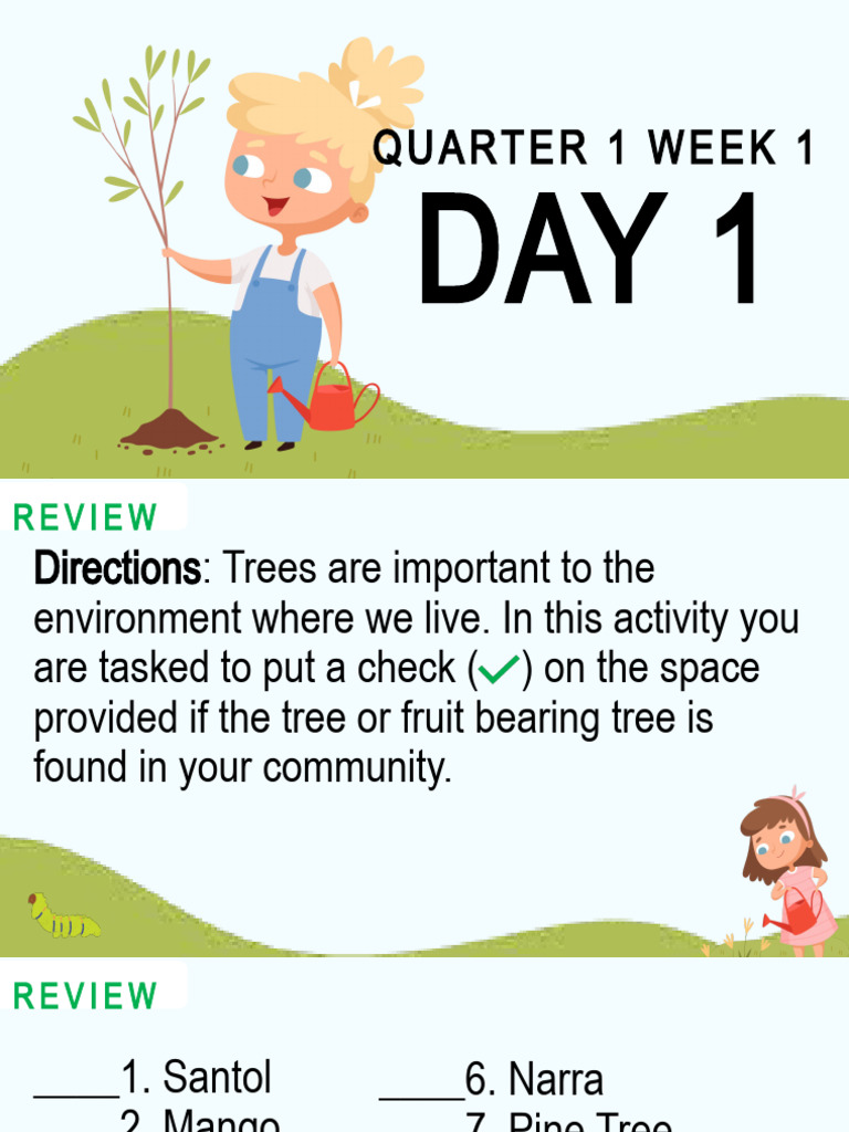 G6Q1 Week 1 Epp-Agri-Fishery | PDF | Trees | Soil