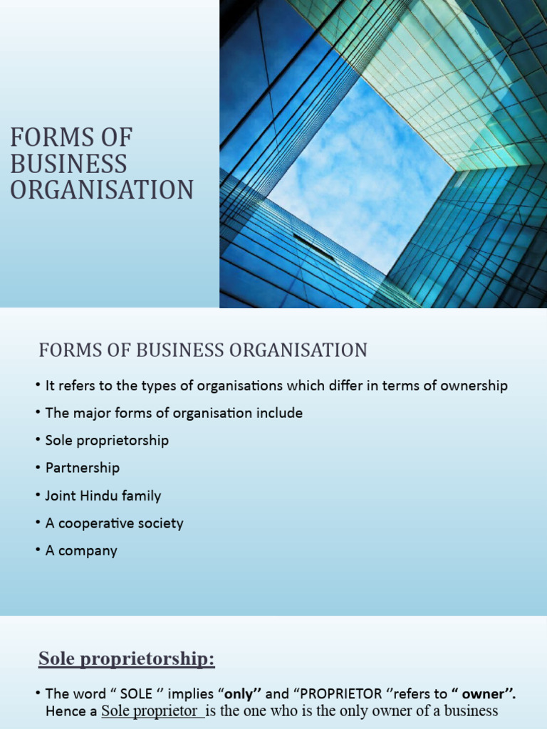 Chapter 2 Forms of Business | PDF | Partnership | Sole Proprietorship