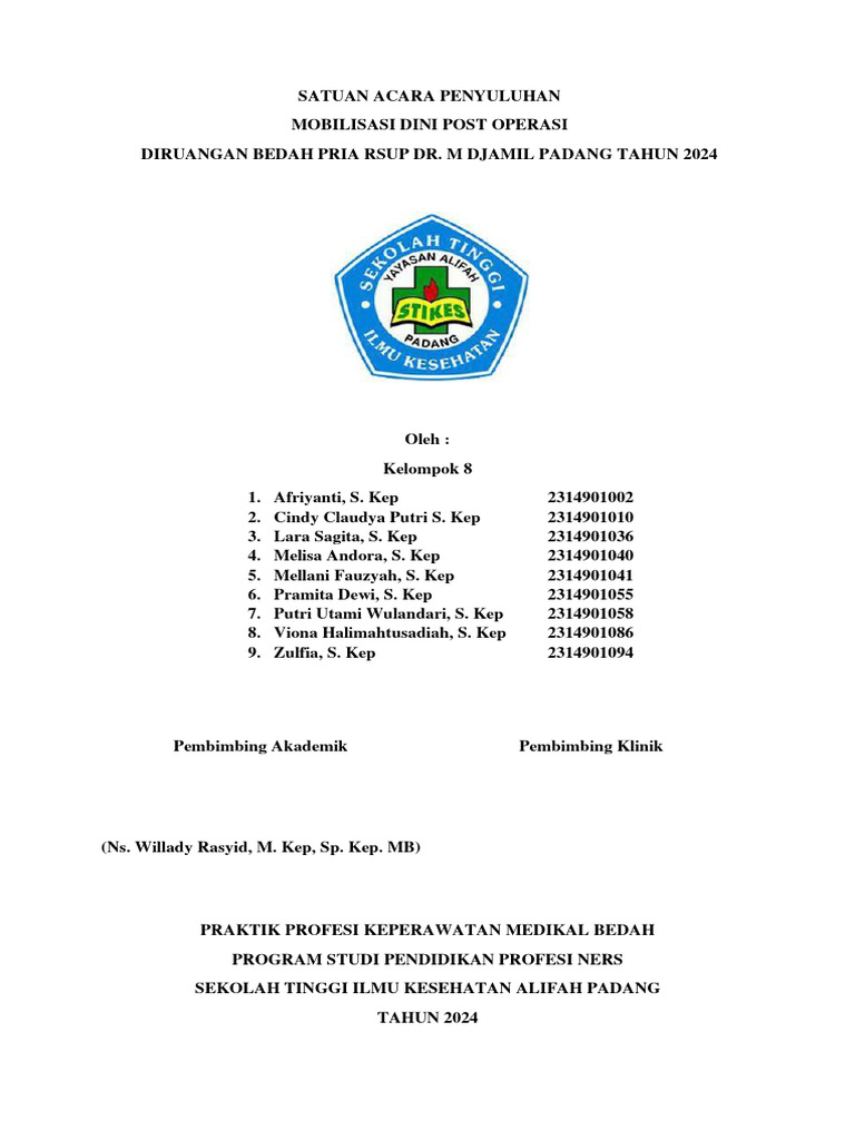 Sap Ruang Bedah KMB Kel 8 Ok | PDF