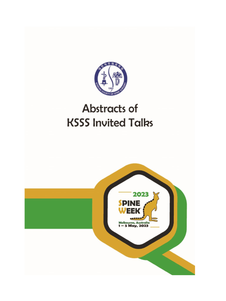 Spineweek 2023 Oral Abstracts Final-1 | PDF | Surgery | Scoliosis