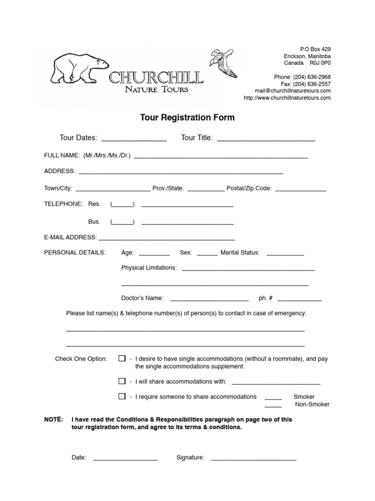 Format Travel Agency Form Template | PDF | Service Industries