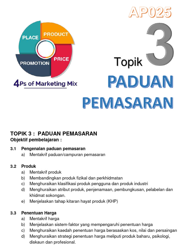 Bab 3 Paduan Pemasaran | PDF