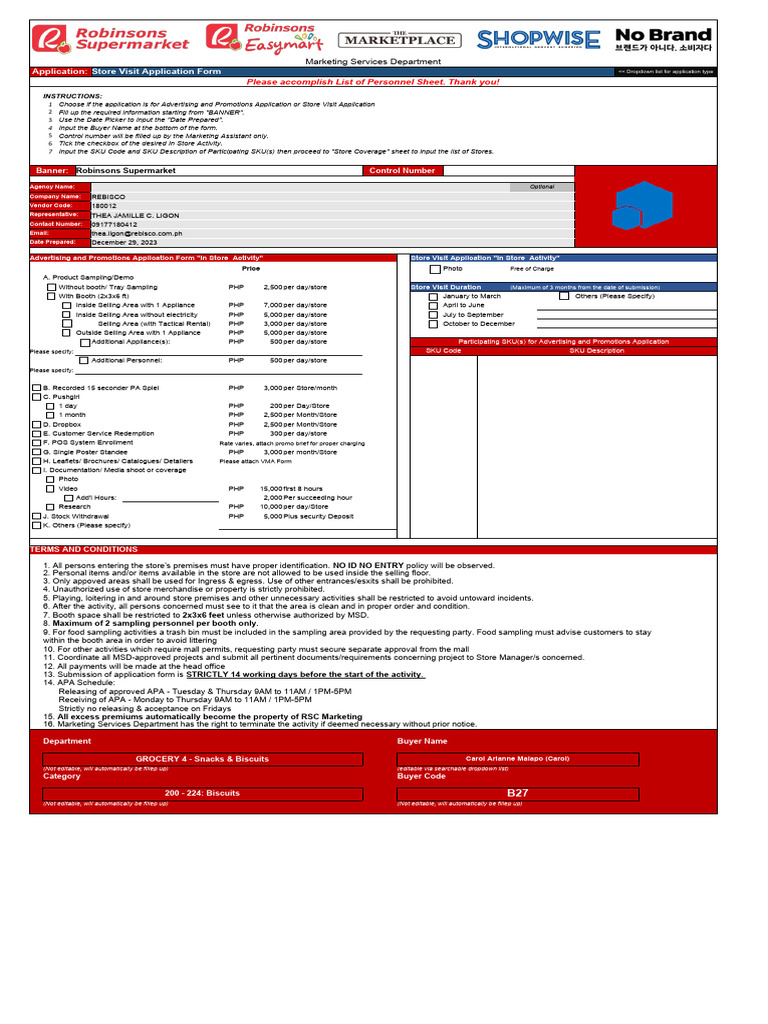 Q1-2024-SVA-REBISCO-RS.xlsm (1) | PDF | Business Economics | Supply Chain Management