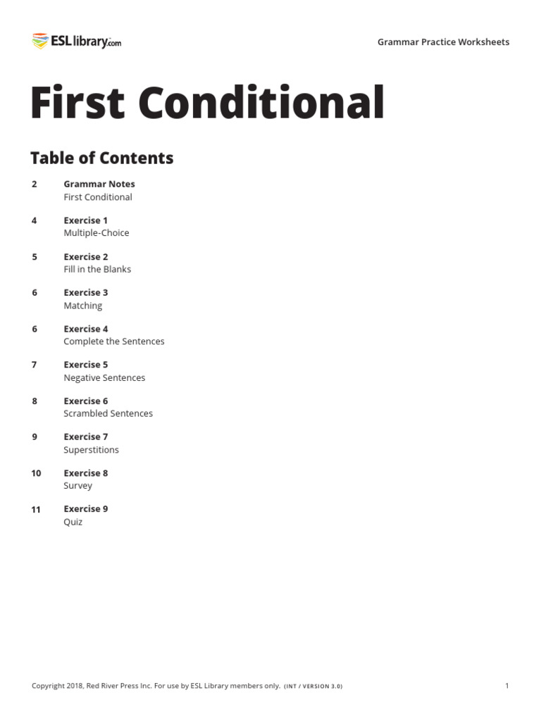 First Conditional | PDF | Sentence (Linguistics)