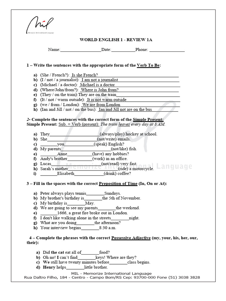World English 1A | PDF | Linguistic Typology | Language Mechanics