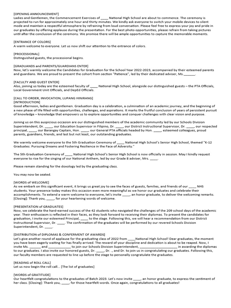 Emcee GRAD 2023 | PDF