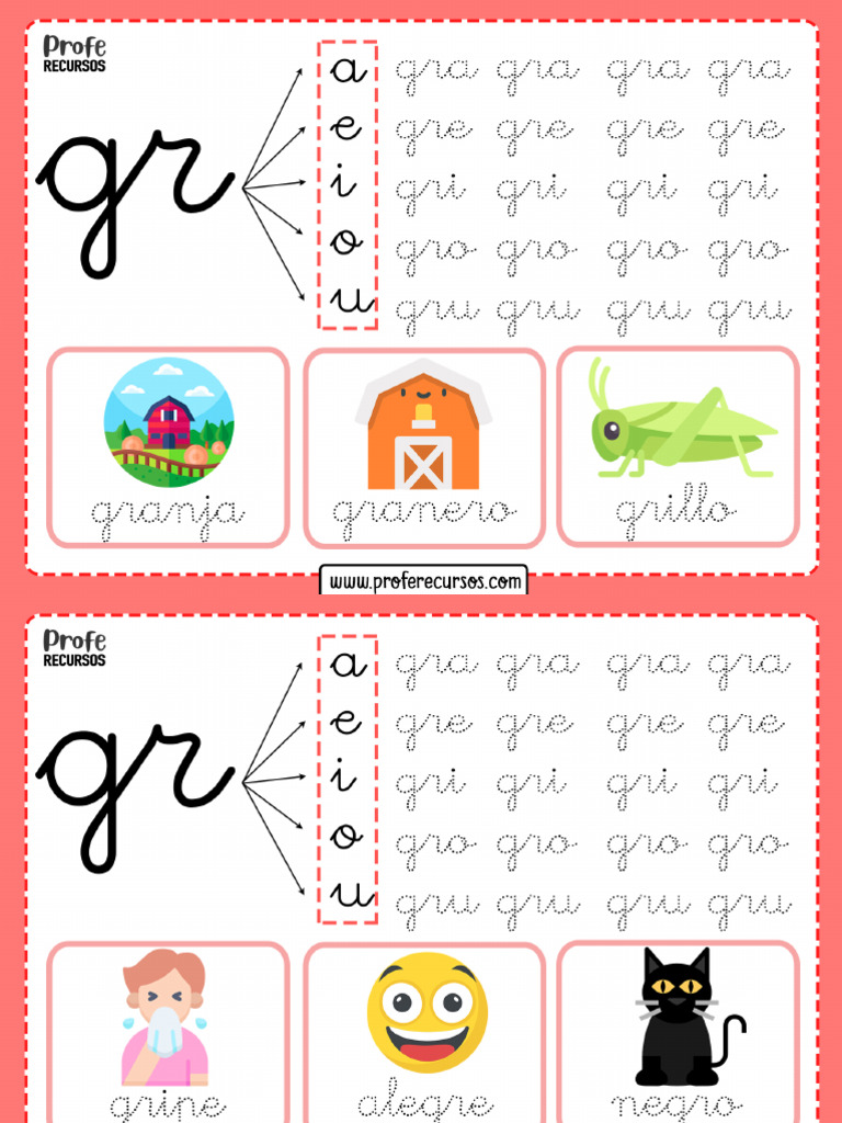 Silabas Trabadas GR (Www.proferecursos.com) | PDF