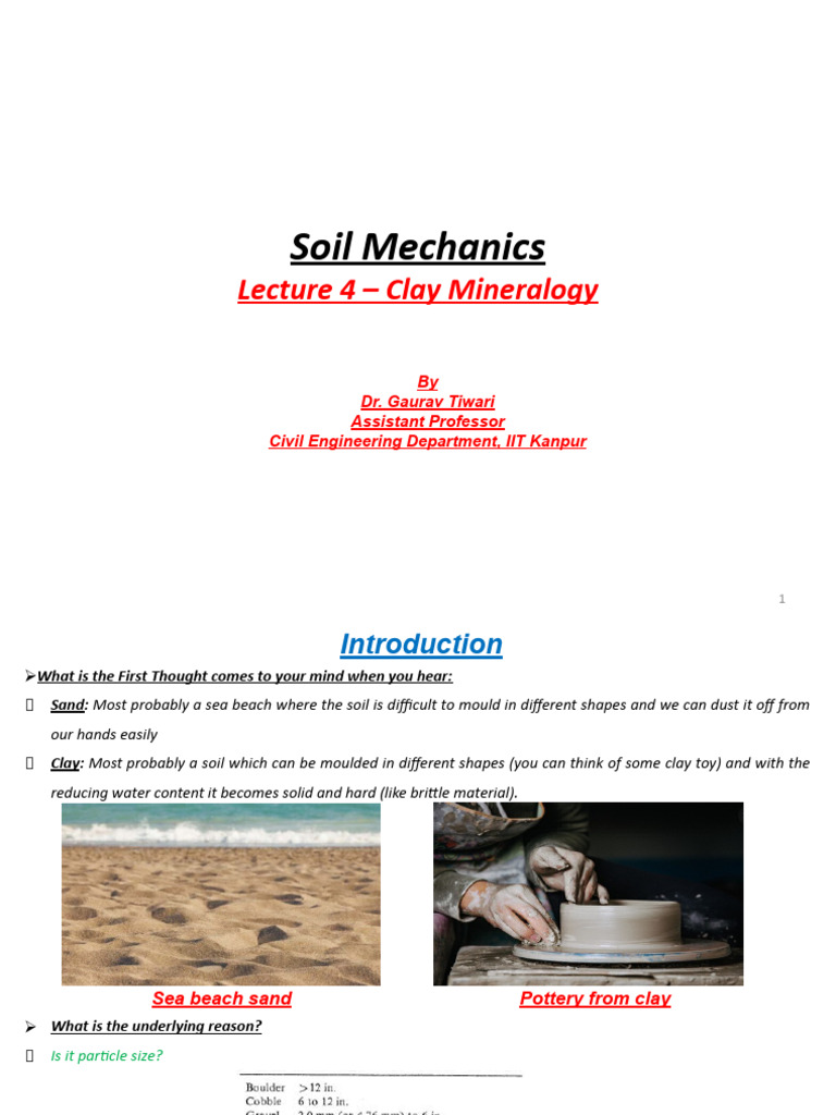L4-Soil Mechanics | PDF | Ion | Clay