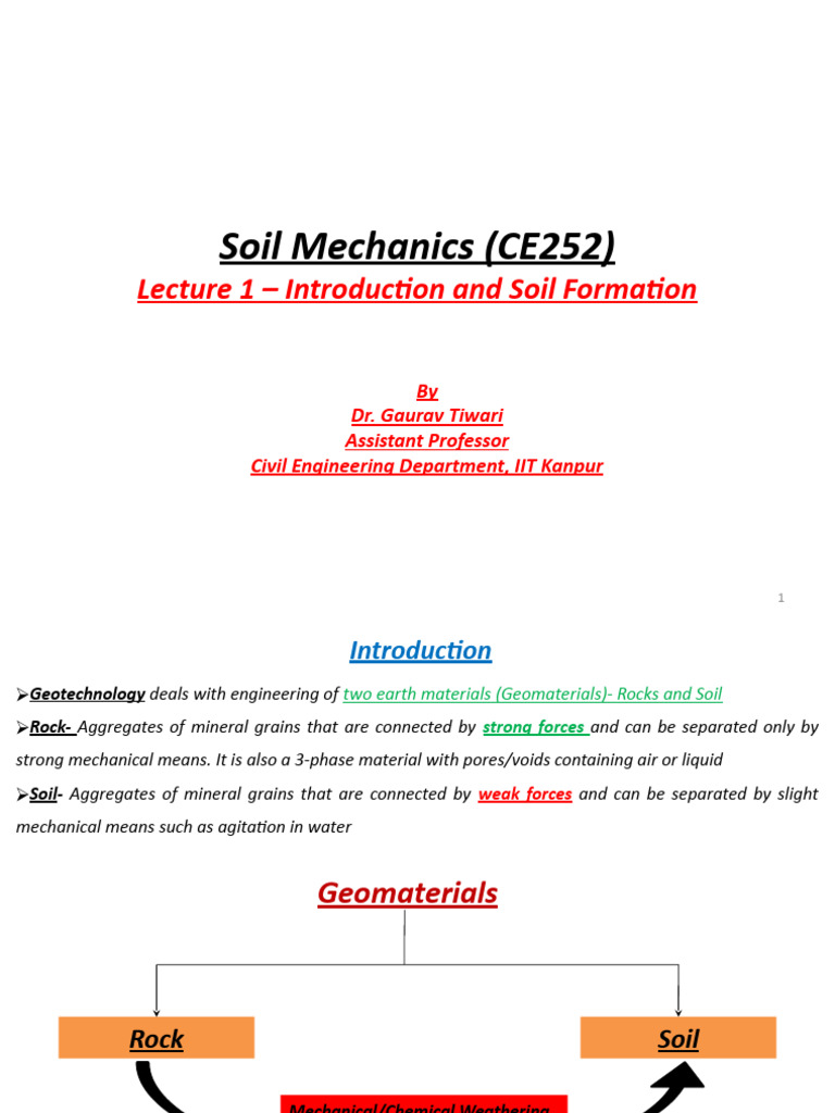 L1-Soil Mechanics | PDF | Igneous Rock | Rock (Geology)