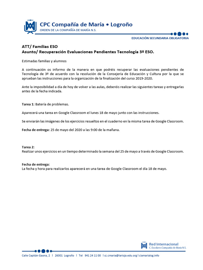 Circular Recuperaciones TEC3 | PDF