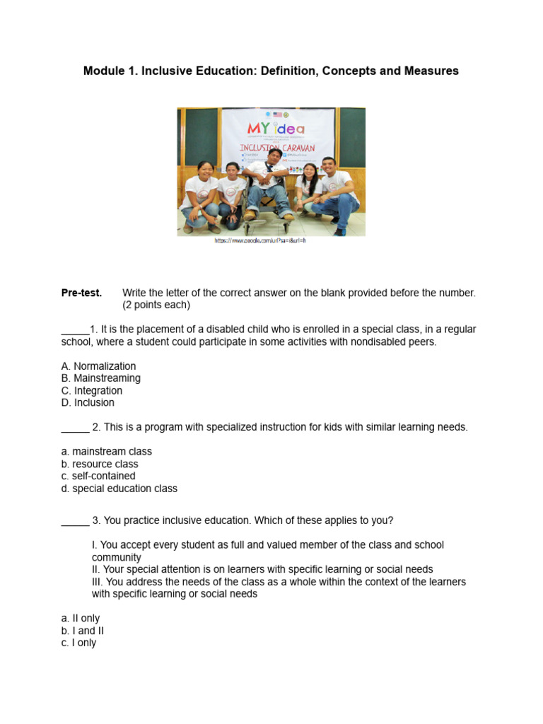 Module 1 | PDF | Inclusion (Education) | Special Education
