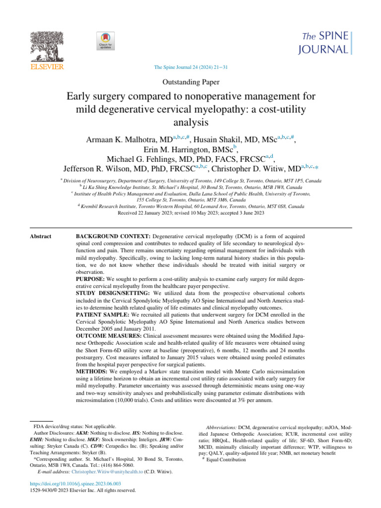 Early Surgery Compared To Nonoperative Management | PDF | Medicine ...