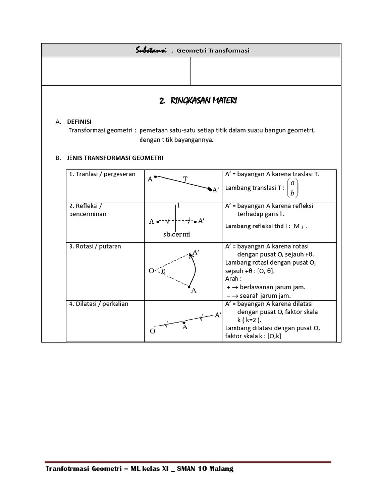 Transformasi Geometri | PDF