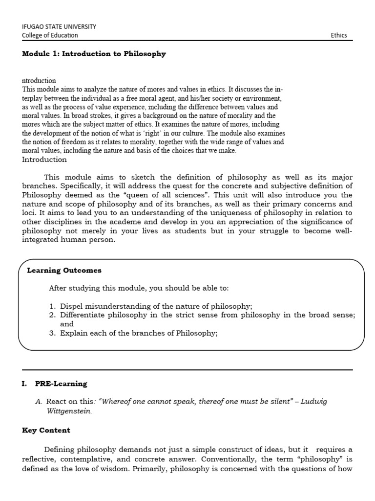 Module In Ethics 1 Pdf Logic Reason
