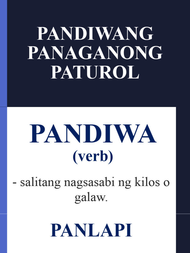 Pandiwang Panaganong Paturol | PDF