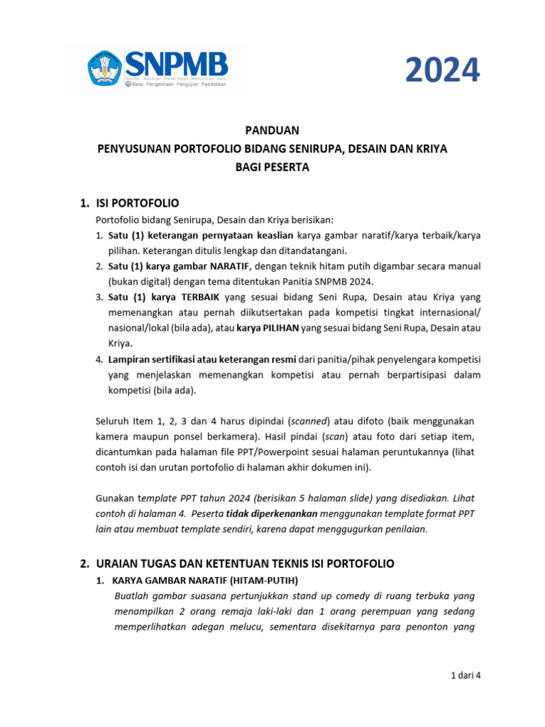 00 Panduan Porto SRDSKR SNPMB 2024 | PDF