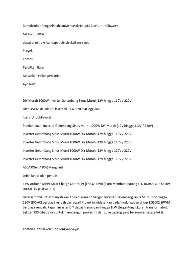 Inverter PSW 1000w | PDF