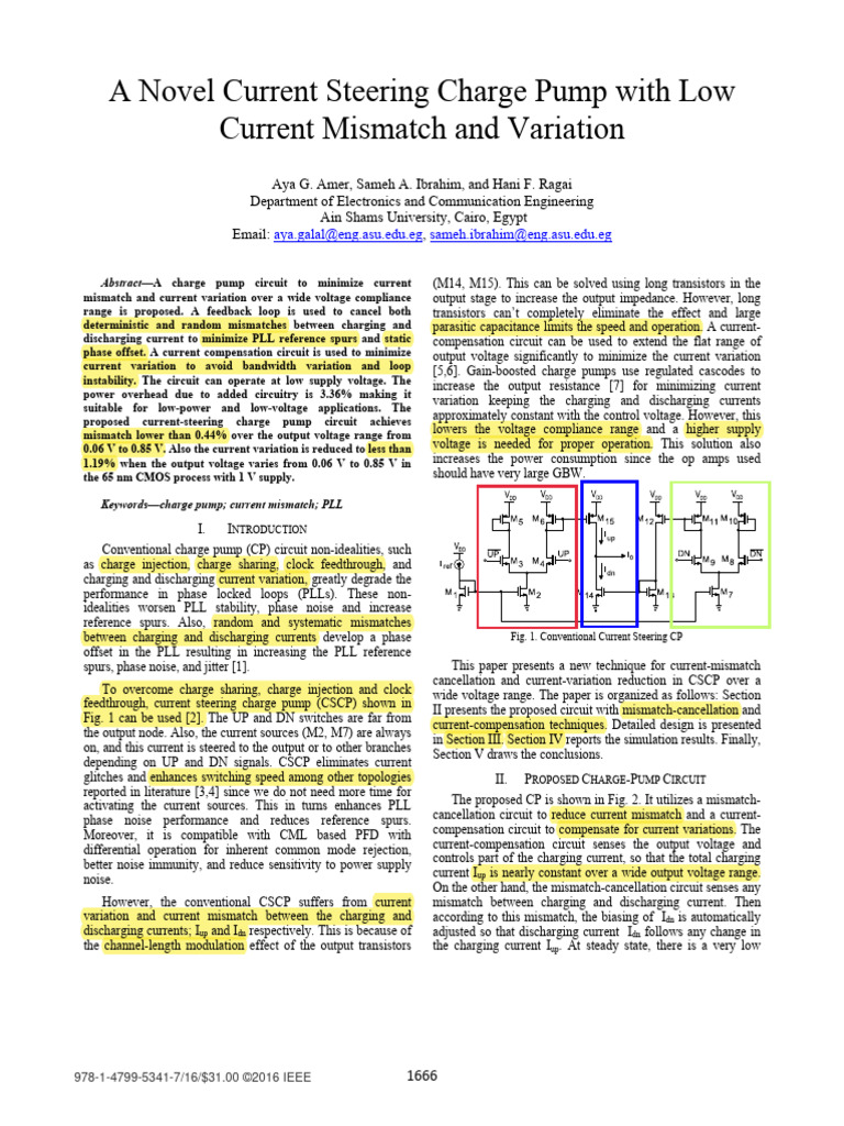 Low-Variation Current Steering Charge Pump | PDF | Operational ...