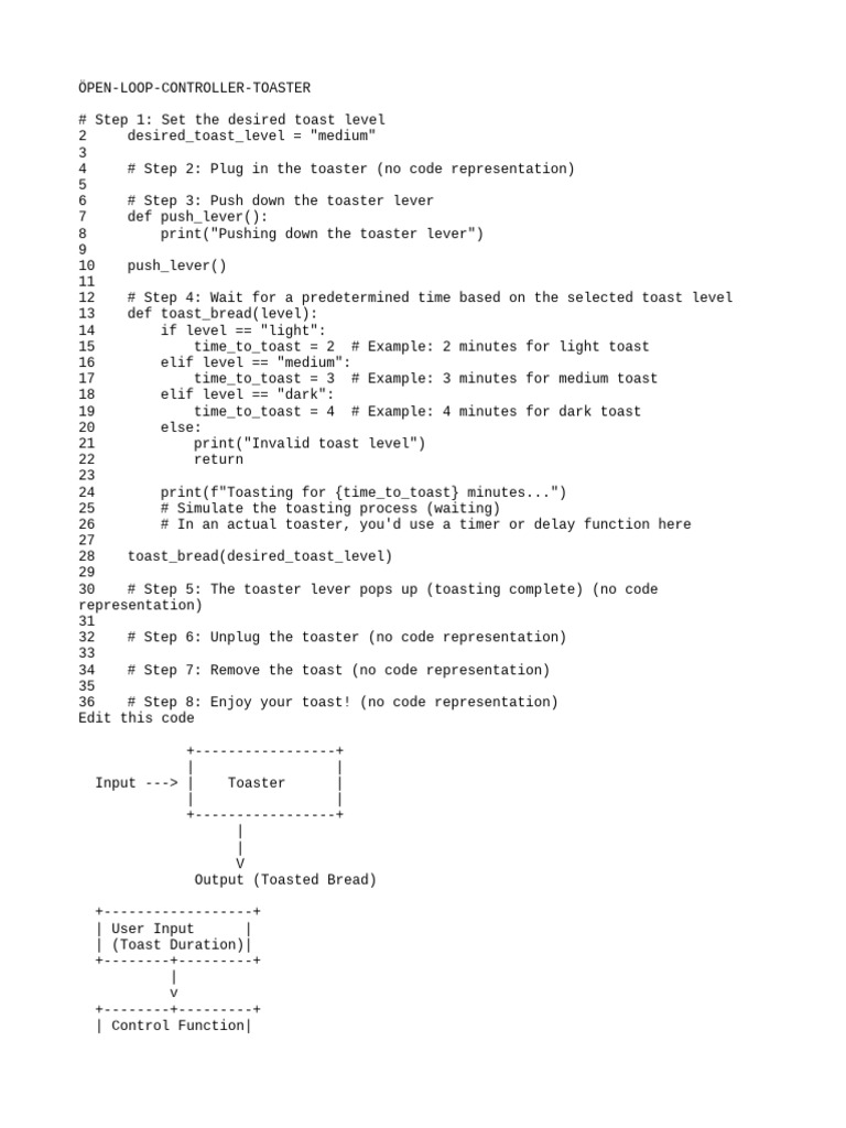 Öpen Loop Controller Toaster | PDF | Feedback | Control Theory
