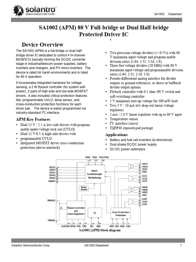 DPD0116-10 SA1002 APM Datasheet-1633779 | PDF | Mosfet | Field Effect ...