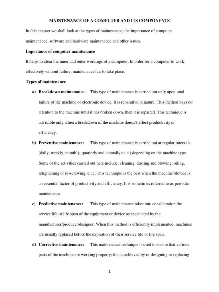Computer Maintenance One | PDF | Computer Virus | Malware