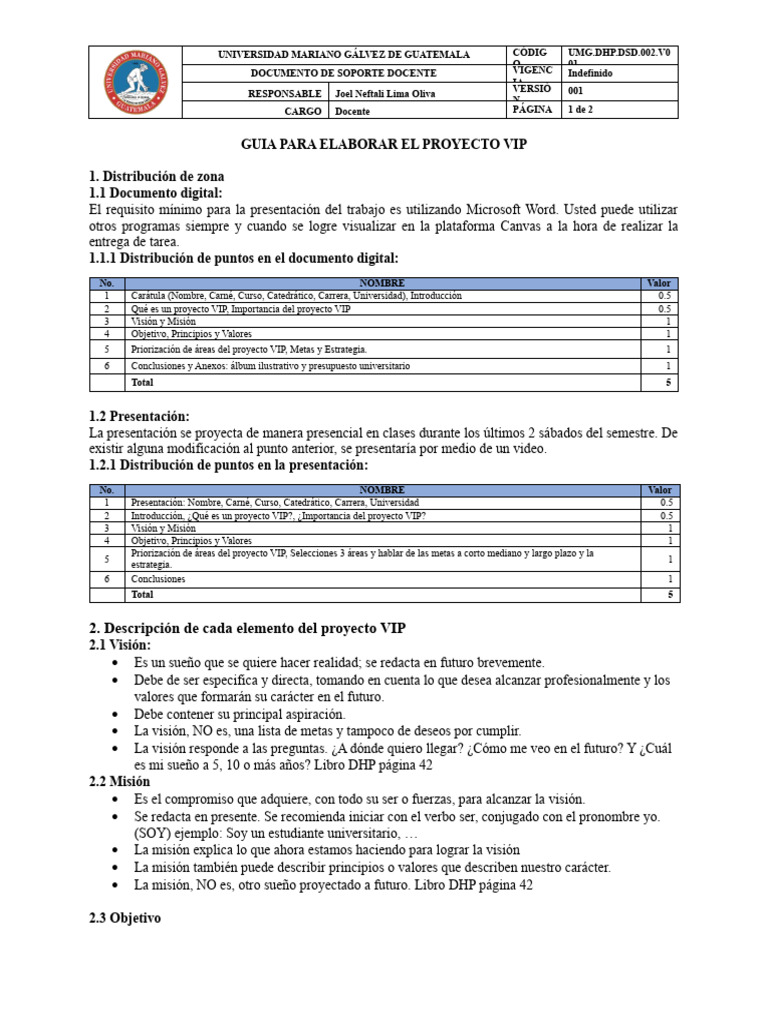 Guia Proyecto Vip | PDF