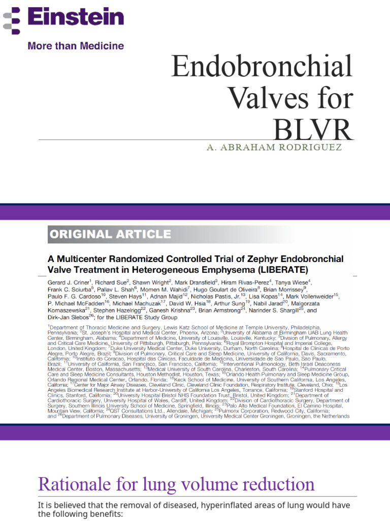 Bronchoscopic Lung Volume Reduction Trials | PDF | Lung | Chronic ...