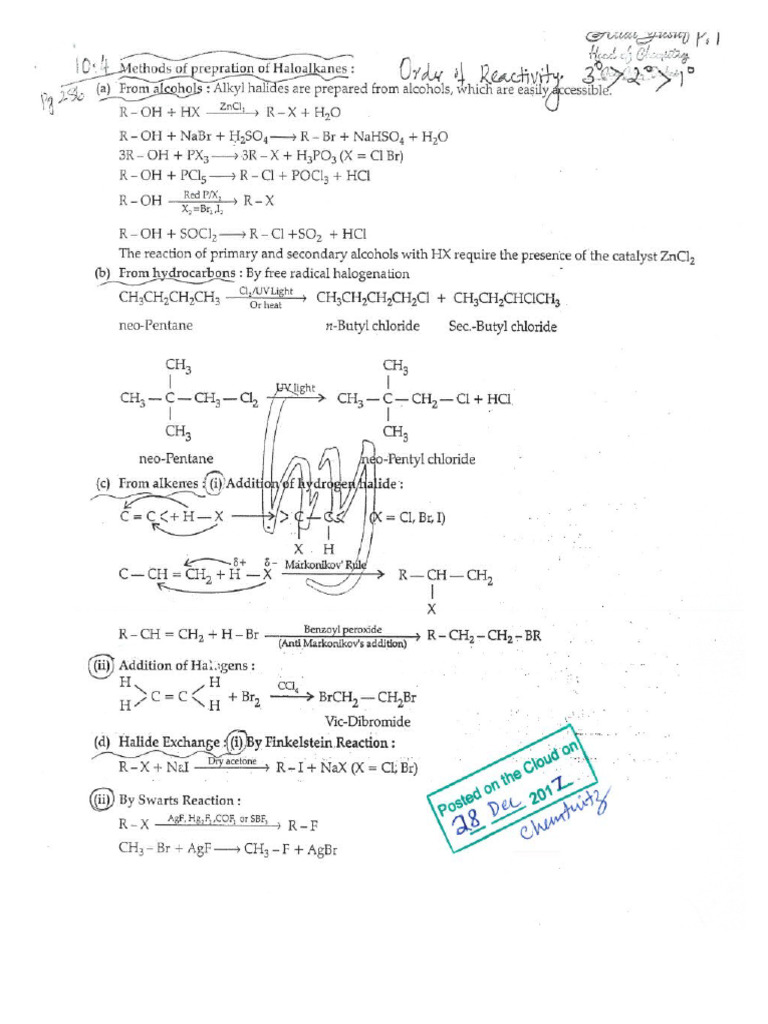 Summary of Prepn & Chem Props - R-X Only | PDF