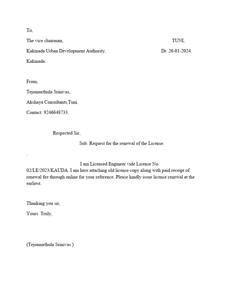 V c Kauda Letter | PDF