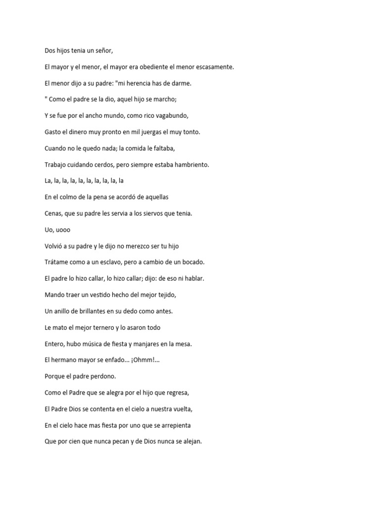 Hijo Pródigo Valivan | PDF