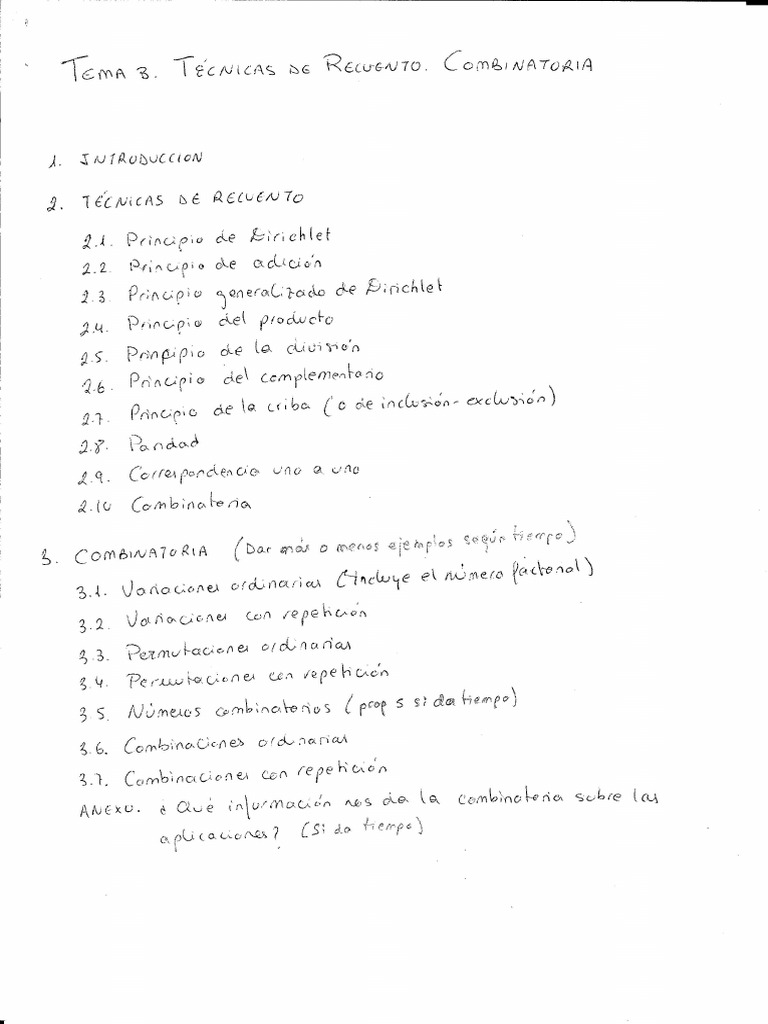 Tema 3 - Combinatoria | PDF