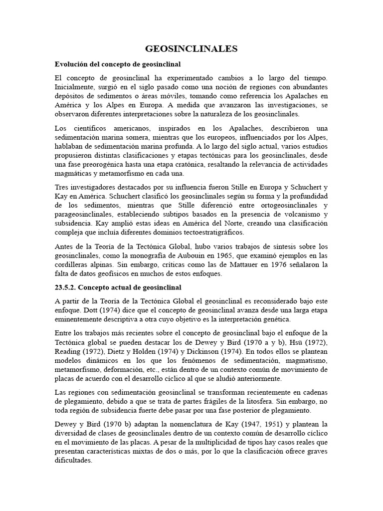 Evolución del Concepto de Geosinclinal | PDF | Placas tectónicas | Geología