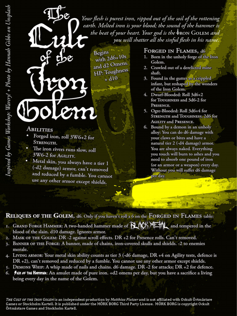Cult of The Iron Golem | PDF | Iron | Metals