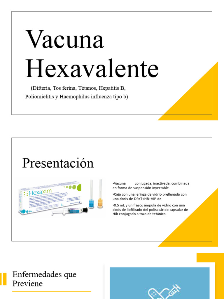 Vacuna Hexavalente: Prevención y Esquema | PDF | Alergia | Vacunas