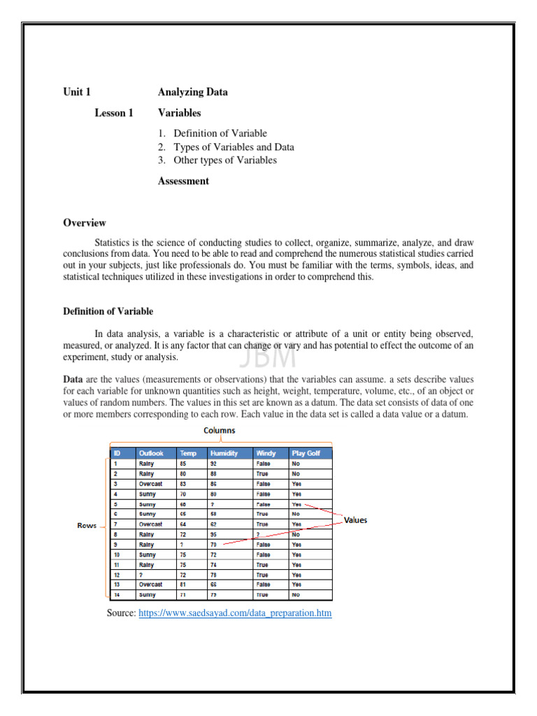 Lab - Unit 1 Lesson 1 | PDF | Level Of Measurement | Confounding