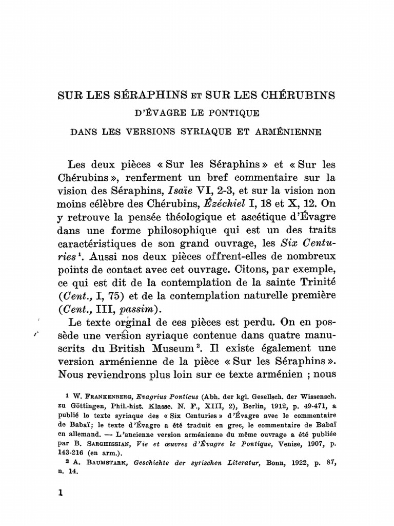 Muyldermans, Joseph. "Sur Les Séraphins Et Sur Les Chérubins D'évagre ...