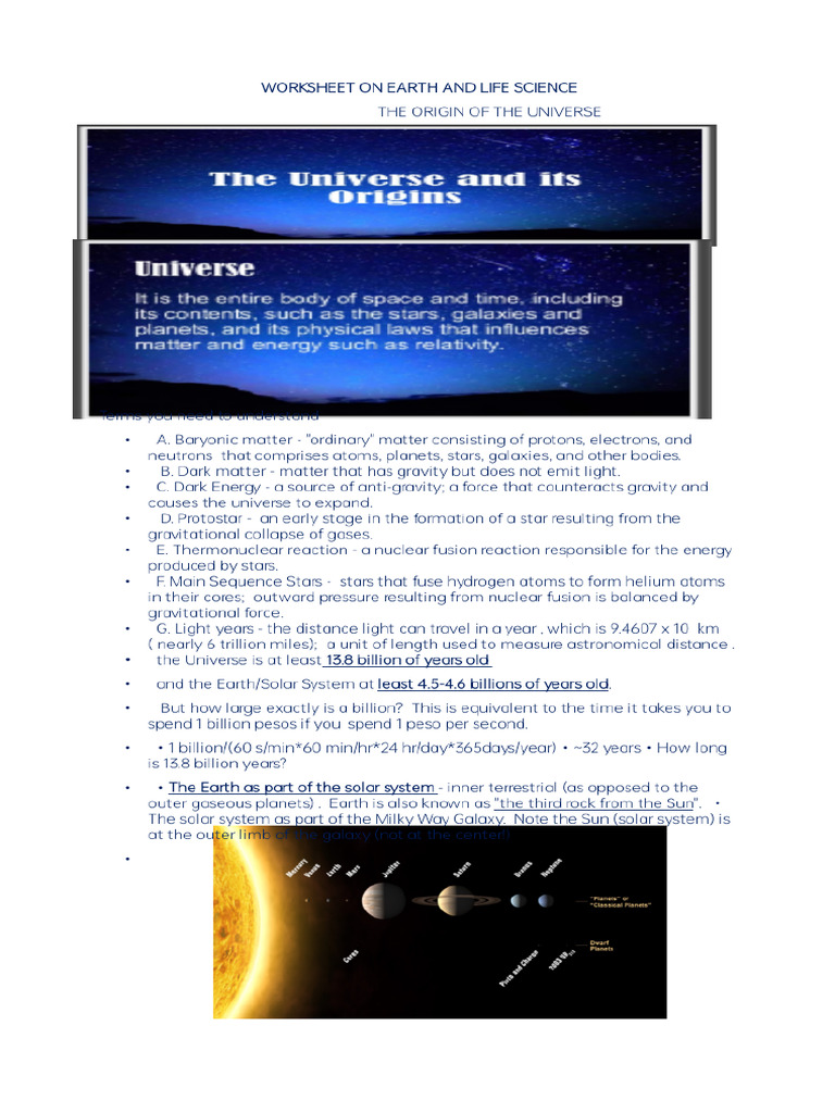 Origin of The Universe | PDF