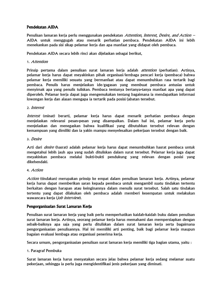 Pendekatan AIDA | PDF | Karier & Perkembangan