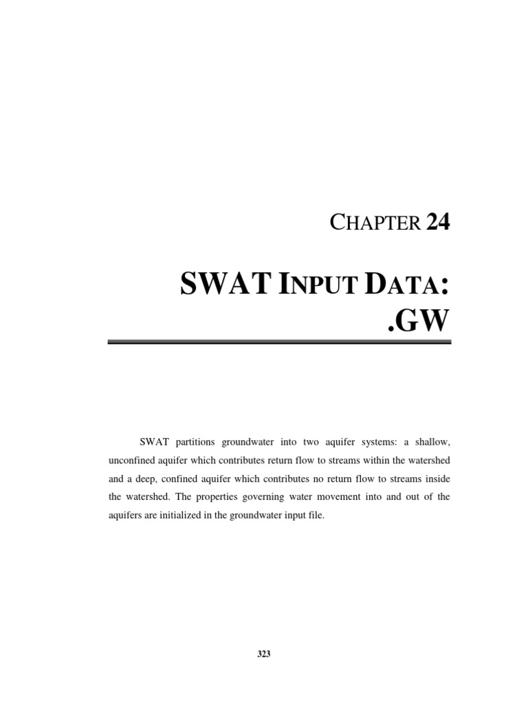 Swat - 2012 - C Hapter 24 Swat I Nput D Ata | PDF | Aquifer | Groundwater
