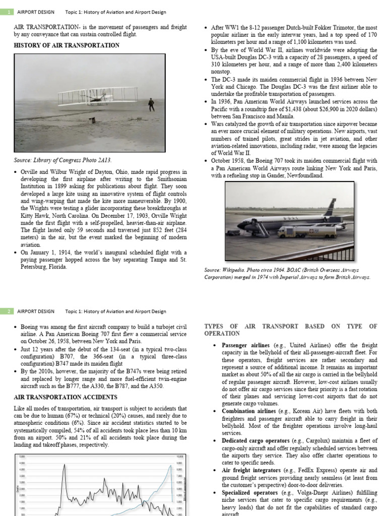 Topic 1 History of Air Transportation | PDF | Transport | Airlines