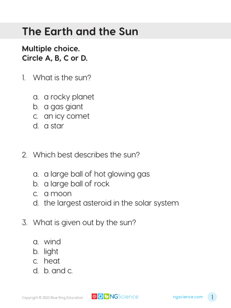 K NGScience The Earth and The Sun AP | PDF | Sun | Solar System