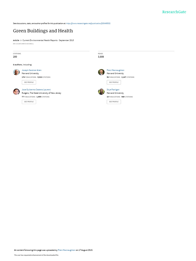 Final Green Building and Health | PDF | Green Building | Ventilation (Architecture)