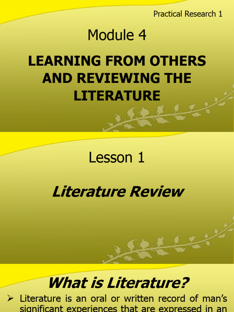 Literature Review Guide for Research | PDF | Knowledge | Information