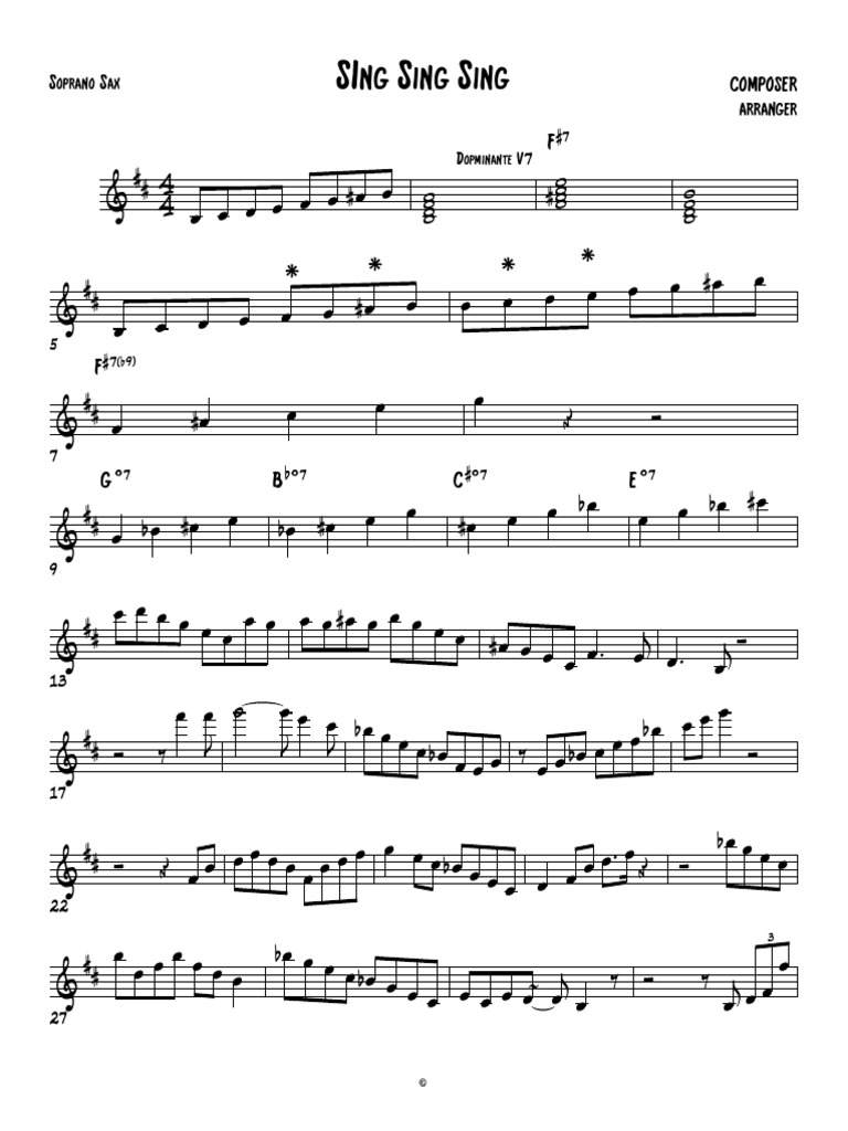 SIng Sing Sing Solos | PDF