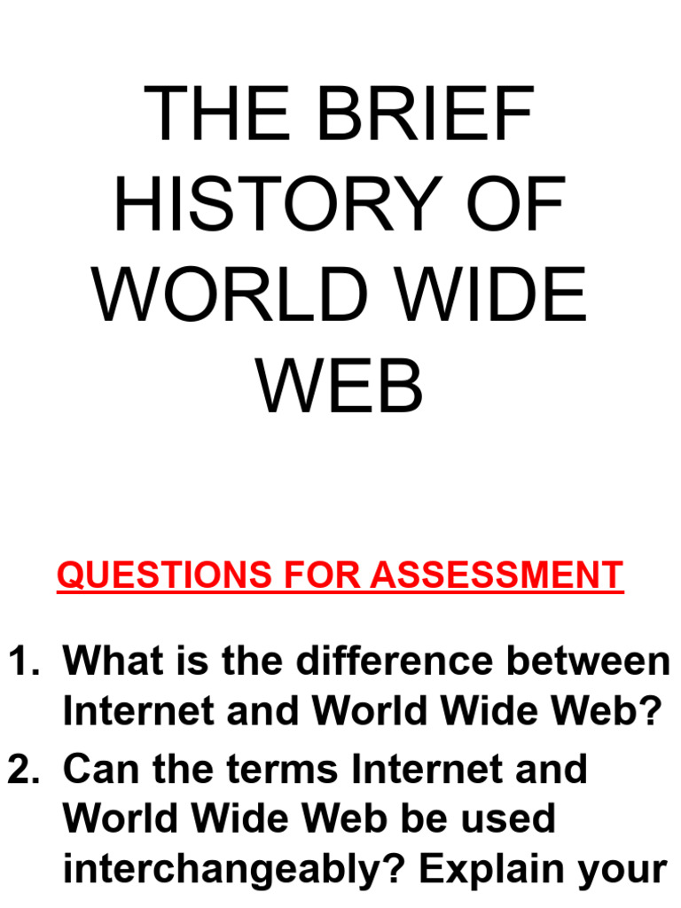 History of World Wide Web | PDF | World Wide Web | Internet & Web History of World Wide Web | PDF | World Wide Web | Internet & Web